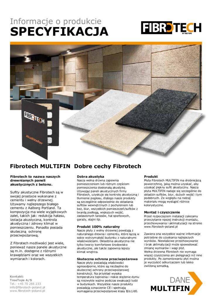 Informacje o produktach - Fibrotech